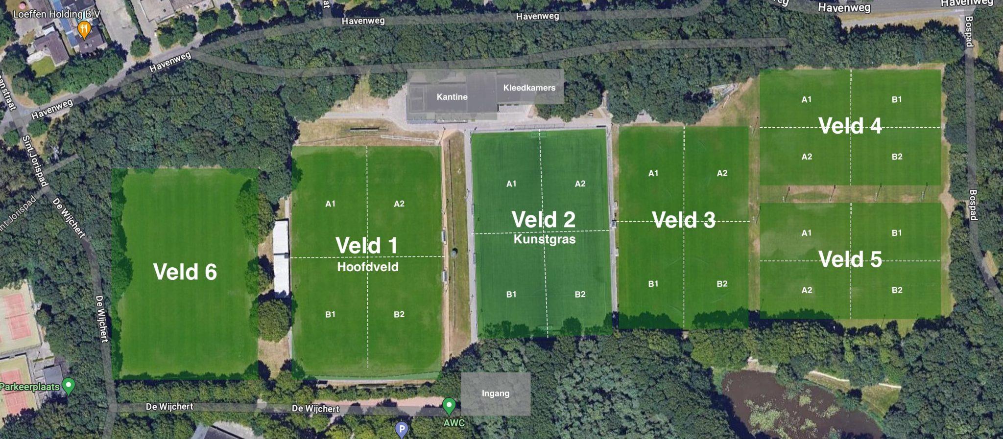 Plattegrond AWC Sportpark - Sv AWC